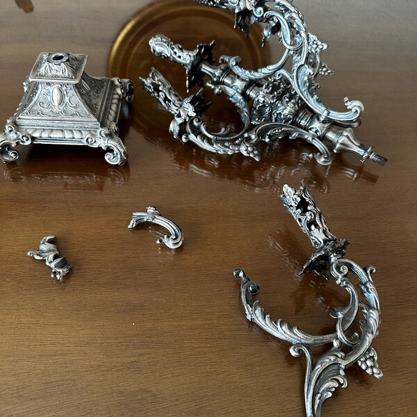 Antique Wooden Inlay Intarsia Burl Wood Handmade Table - Music Box ...