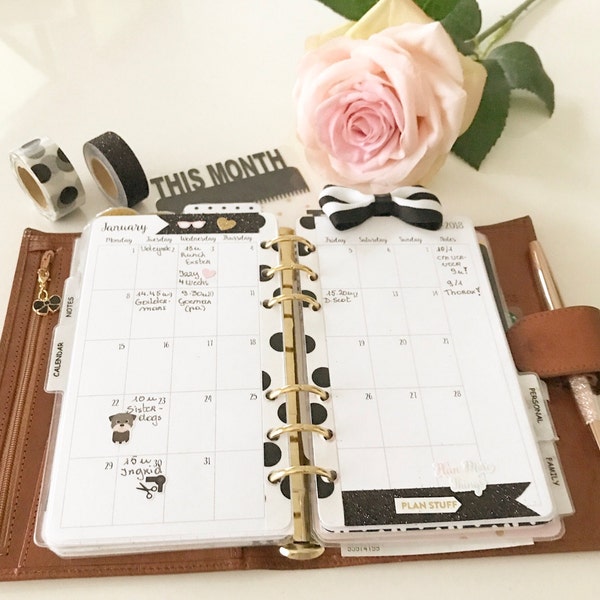 Digital Pocket Size Undated Weekly/daily Traveler's Notebook Inserts ...