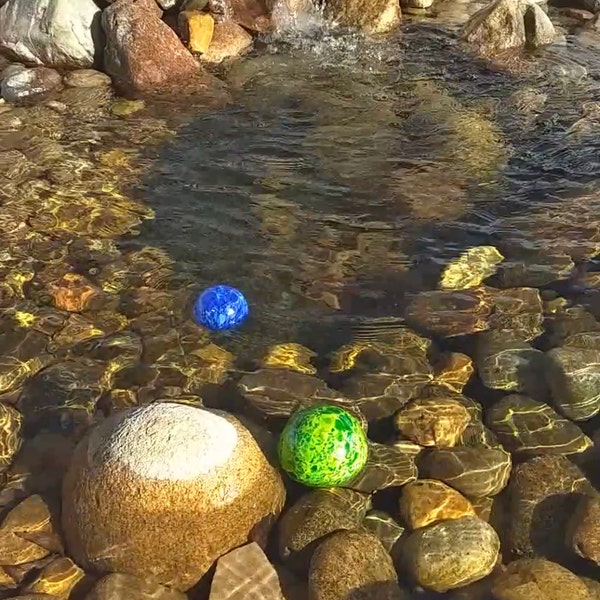 Pond Float, Garden Gazing Ball, Table Centerpiece. Forest Green. Blown ...