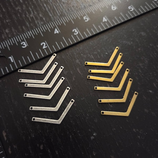 Little Raw Brass V Shaped Connector Necklace Centerpiece Pendant ...