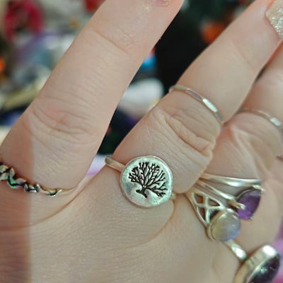 Sterling Silver Wolf Tree Star Mountain Moon Pendant. Artisan Tree of ...