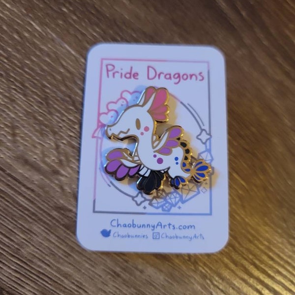 Genderfluid Pride Dragon Enamel Pin - Etsy