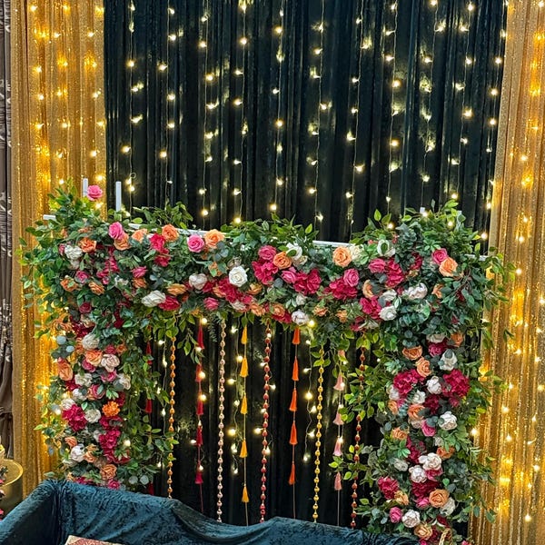 Nikah Pardah Partition Floral Hangings With Jasmine String for Islamic ...