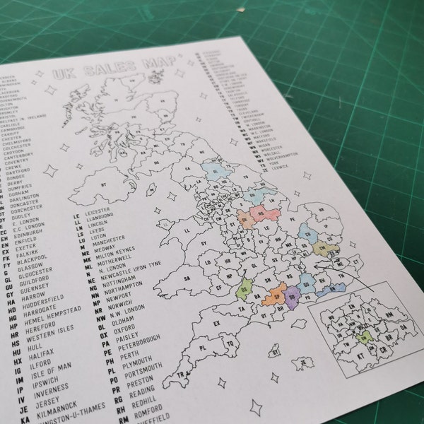 UK Postcode Sales Map DIGITAL DOWNLOAD, Small Business Tracker, Sales ...