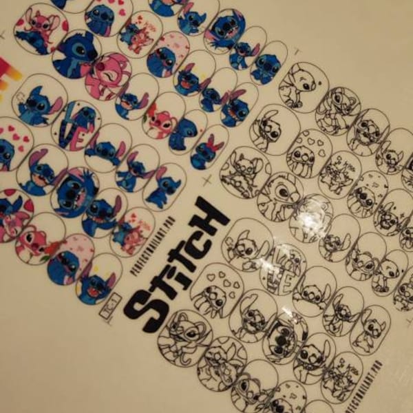 Character Nail Art Templates | Nail Art Decal Practice | Cartoon Nail ...