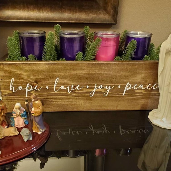 Modern Farmhouse Advent Candle Box Wreath Modern Advent Wreath Advent ...