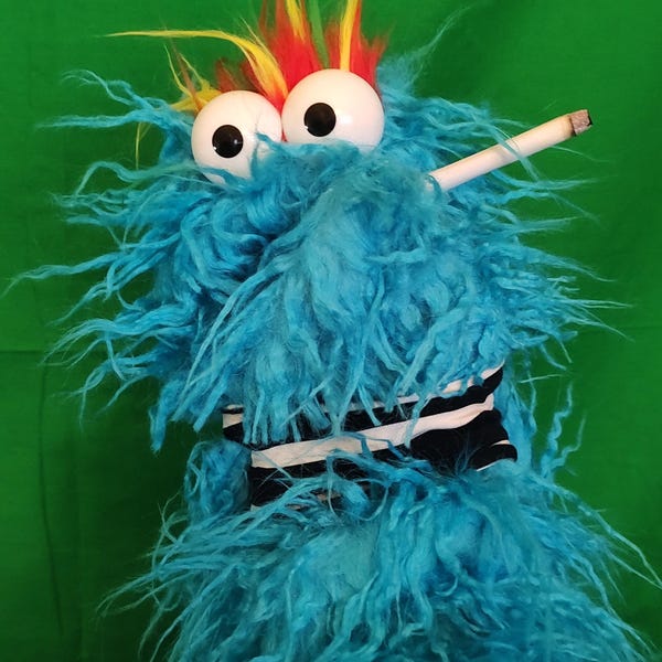 Blue Shaggy Chin Pro Monster Hand Puppet - Etsy
