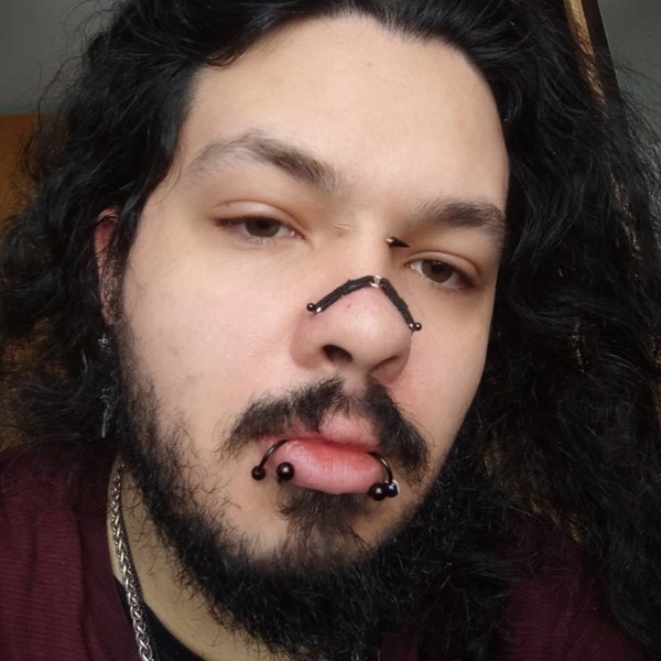 FAKE Nose Chain, Silver Nose Chain, Nose Chain, Nostril Chain, Nose ...