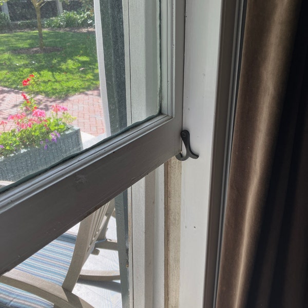 Cast Iron Window Stop Stay Holder Fix Antique Vintage Old Stand Open ...
