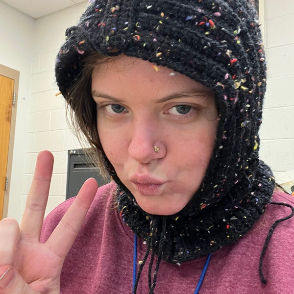 The Ribby Balaclava Crochet Pattern (digital Balaclava Hood Crochet ...