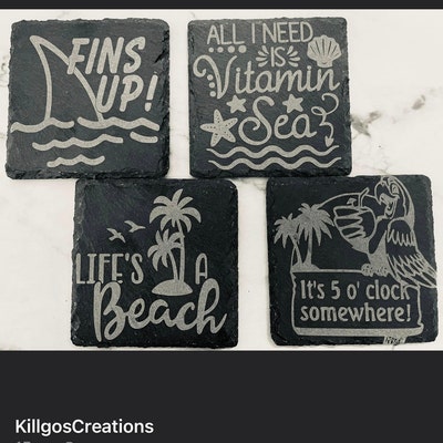 Elegant Slate Christmas Coasters Set set of 4 Natural Slate Drink ...