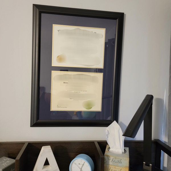 Double Diploma Frame Dual Certificate Frames Two Document Satin Matte ...