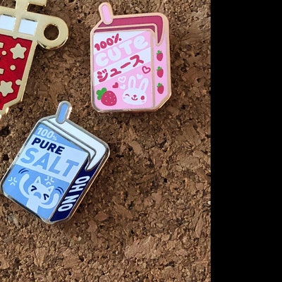 100% Cute Juice Box Pin Pure Salt Pin Salty Juice Box Pin Strawberry ...