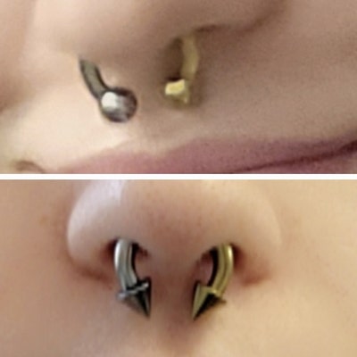 HALF GOLD / SILVER 4G, 5G, 6G, 7G, 8G, 10G, or 12G Anodized Astm F136 ...