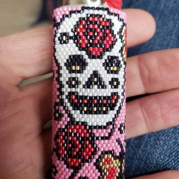 Bead Pattern Peyote(lighter Cover)-sugar Skull Rose - Etsy