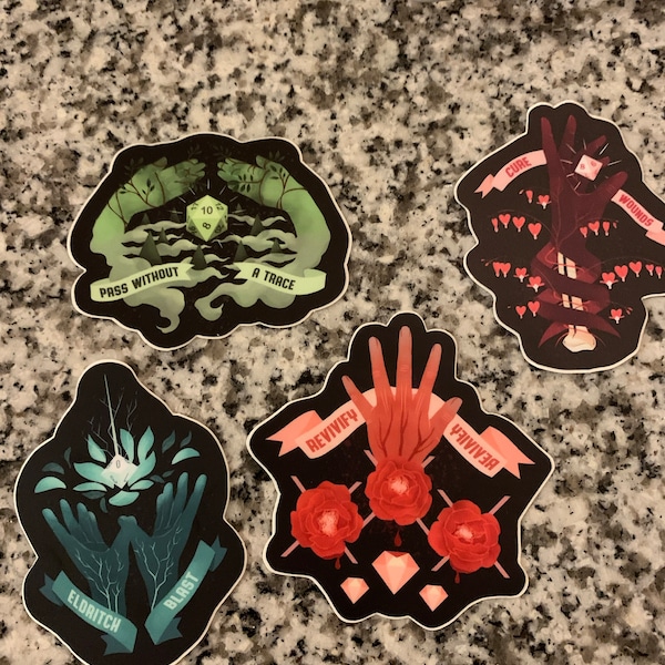 Spell Stickers, Dungeons and Dragons DND - Etsy