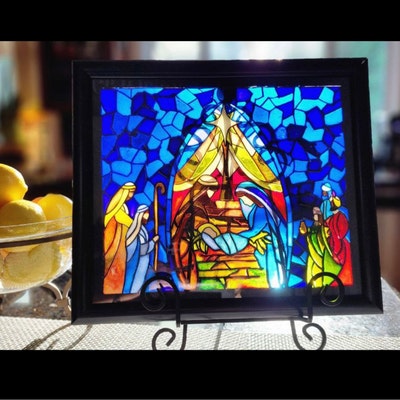 Nativity Scene, Catholic Stained Glass, Catholic Christmas Gift ...