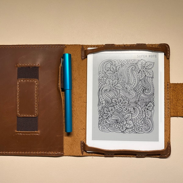 Supernote A5x Case, Personalized Leather Onyx Boox Note Air 2 Folio ...