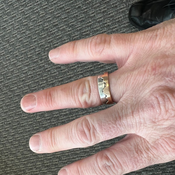 After the Rain Stamped Sterling Silver Ring, Stacking Ring, Southwest ...