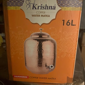 Pure Copper Water Matka Dispenser Pot Tank Container With 4 Copper ...