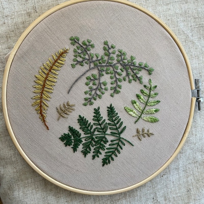 PDF Embroidery Pattern/fern Pattern /digital Download/6 or 7 Hoop/hand ...