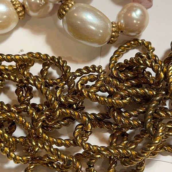 Vintage Solid Brass Oval Rope Chain - Large Cable, by the Foot - Etsy