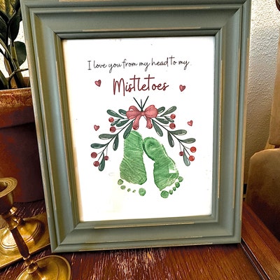 Mistletoe Christmas Footprint Art Craft, Holiday Craft, School Activity ...