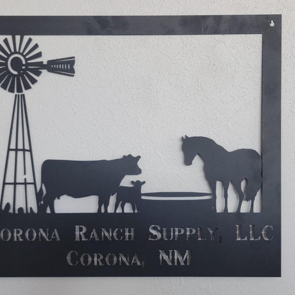 Cattle Brand Metal Sign, Custom Name Sign, Livestock Brand Metal Wall ...