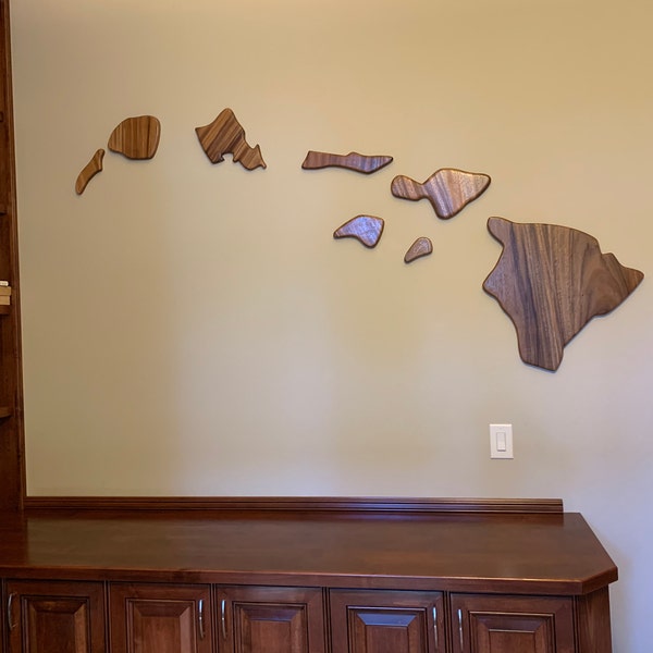Wooden Hawaiian Island Wall Art, Hawaiian Island Wall Decor, Wooden ...