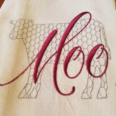 Cow Chicken Wire Embroidery Design Available Sizes 8x12 6x10 5x7 4x4 ...