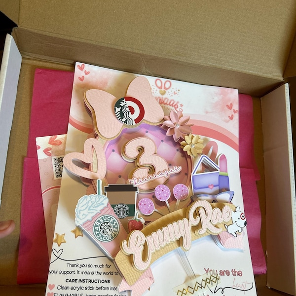 Pink Farm Cake Topper, Farm Cake Topper, Cute Farm Cake Topper, Pink ...