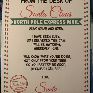 Santa Cam Letter Printable & Editable Santa Claus Letter | Etsy