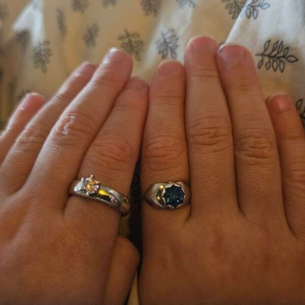 Danish Hans Henrik Nygaard 925 Silver Purple Rhinestone Stacking Ring ...