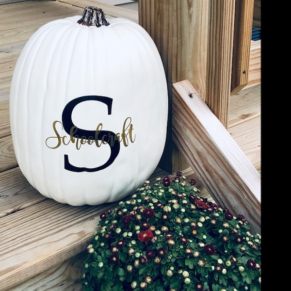 Last Name Personalized Vinyl Decal, Wedding Gift, Pumpkin Decal ...