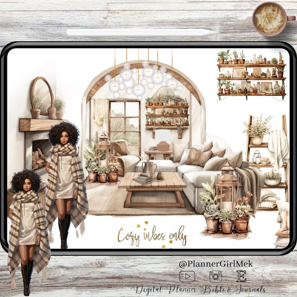 Watercolor Boho Cozy House PNG Clipart, Boho Clipart, Rustic Cozy House ...