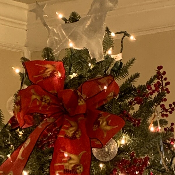 Labrador Retriever Standing With Star, Lab Dog Tree Topper, Holiday ...