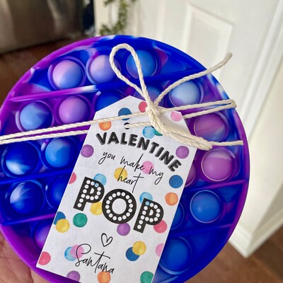 Valentine's Day Pop It Gift Tag Template, Printable You Make My Heart ...