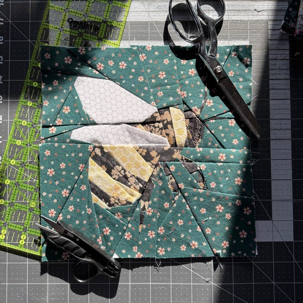 8” 10" 12" FPP Bumble Bee Quilt Block Pattern: Foundation Paper Piecing ...