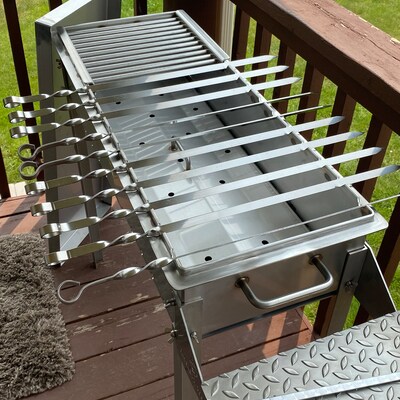 Large Heavy-duty STAINLESS Steel BBQ Grill / MANGAL 11 Ga - Etsy