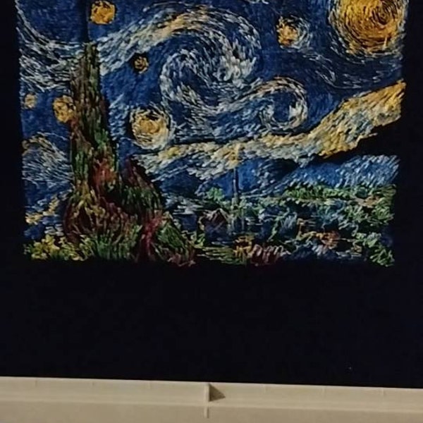 Starry Night Machine Embroidery Design: Van Gogh Inspired (digital ...