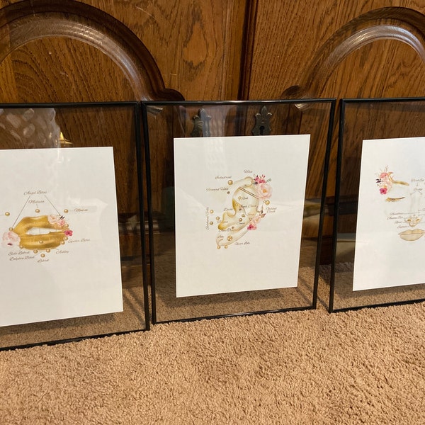 Ear Piercing Chart Art Print, Piercing Poster, Piercings Studio Decor ...