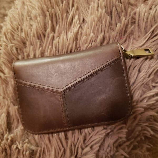 AG Wallets Unisex Small Cow Leather RFID Credit Card Holder, Zip Around ...