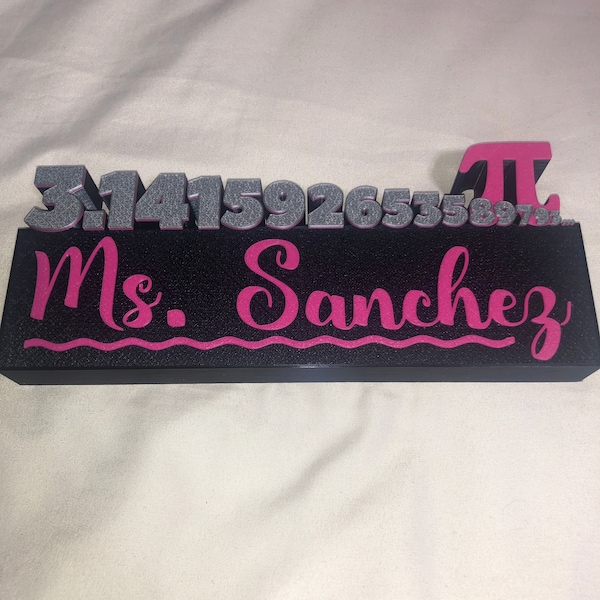 Math Pi Name Sign 3D Printed Name Plate Math Teacher Gift Math Gift ...