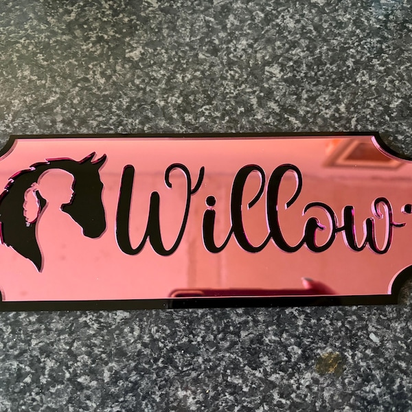 Stable Name Plate / Plaque Cut Out Traditional W/modern Twist Design Stable Door Sign Stall/barn ...
