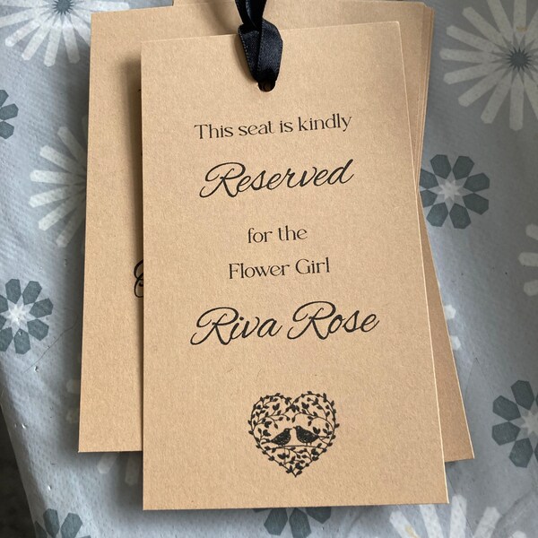 Eucalyptus Wedding Reserved Tags, Wedding Ceremony Reserved Seating Tag ...