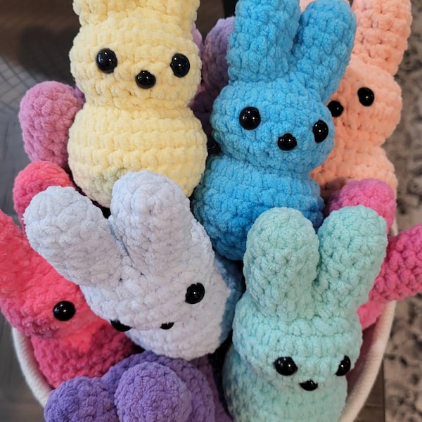 No Sew Easter Peep Bunny Crochet Pattern - Free Keychain Peep Pattern ...