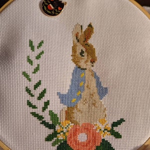 Beatrix Potter Birth Sampler Cross Stitch Pattern Peter Rabbit Wreath ...