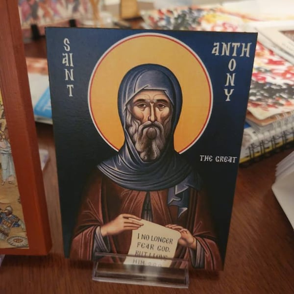Orthodox Icon Saint Anthony the Great, Saint Antonius, Egyptian Saint ...