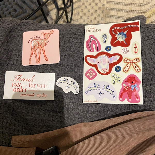 Illustrated Aesthetic Vinyl Sticker Sheet | Series 1 - Etsy