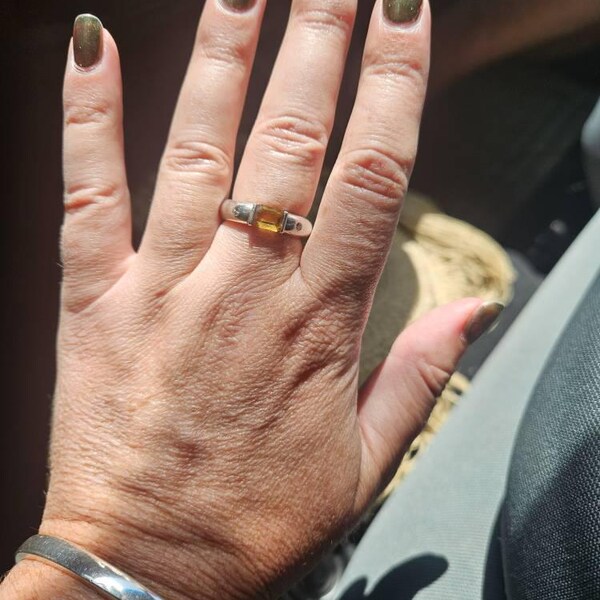 Lighthouse Lens Cut Vintage Gold Ring Synthetic Sapphire 10k Yellow ...